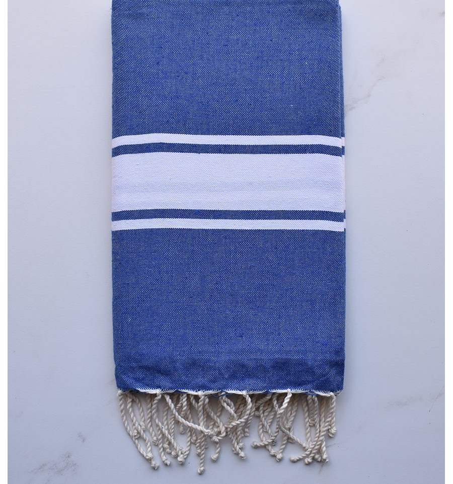 Fouta classique bleu - FOUTA TUNISIA